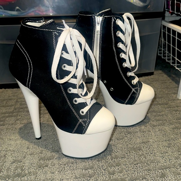 Pleaser | Shoes | Pleaser Black And White Converse Stilettos | Poshmark